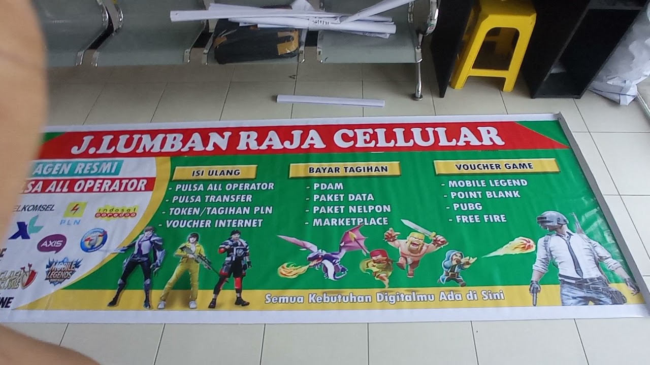 Spanduk ukuran 3x1 m bahan standar (vinyl 280 gram)