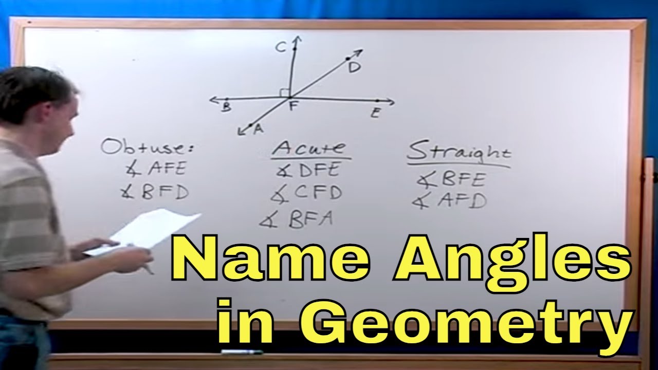 Name & Measure Angles in Geometry - Right, Acute, Obtuse Angles - [2]