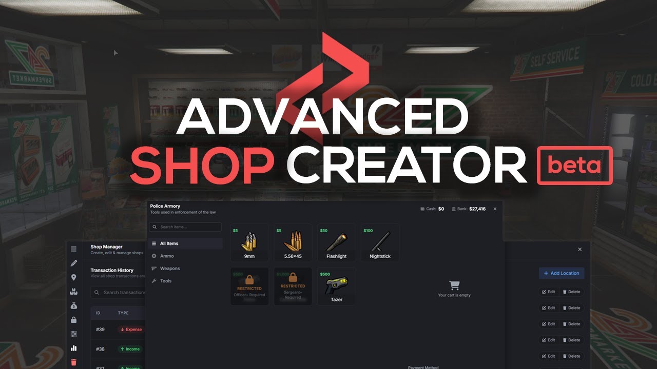 Shops Creator for FiveM | ESX, Qbox, QBCore | Lation Scripts