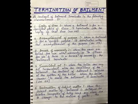 Termination of Bailment #contract #bailment #trending #video