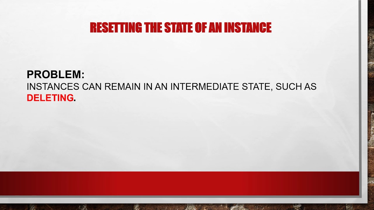 OpenStack Troubleshooting - Resetting the State of an Instance