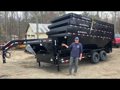 2023 Iron Bull DBG Gooseneck 14k 7k Axles Roll Off Dumpster Trailer System with three 16 yard cans