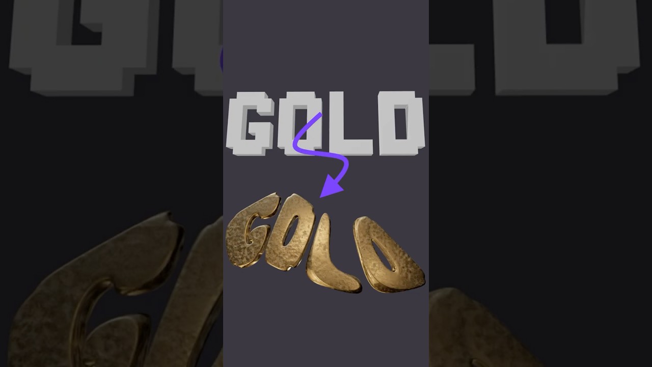 ✨ Gold Text Effect in 3D – Easy Tutorial!