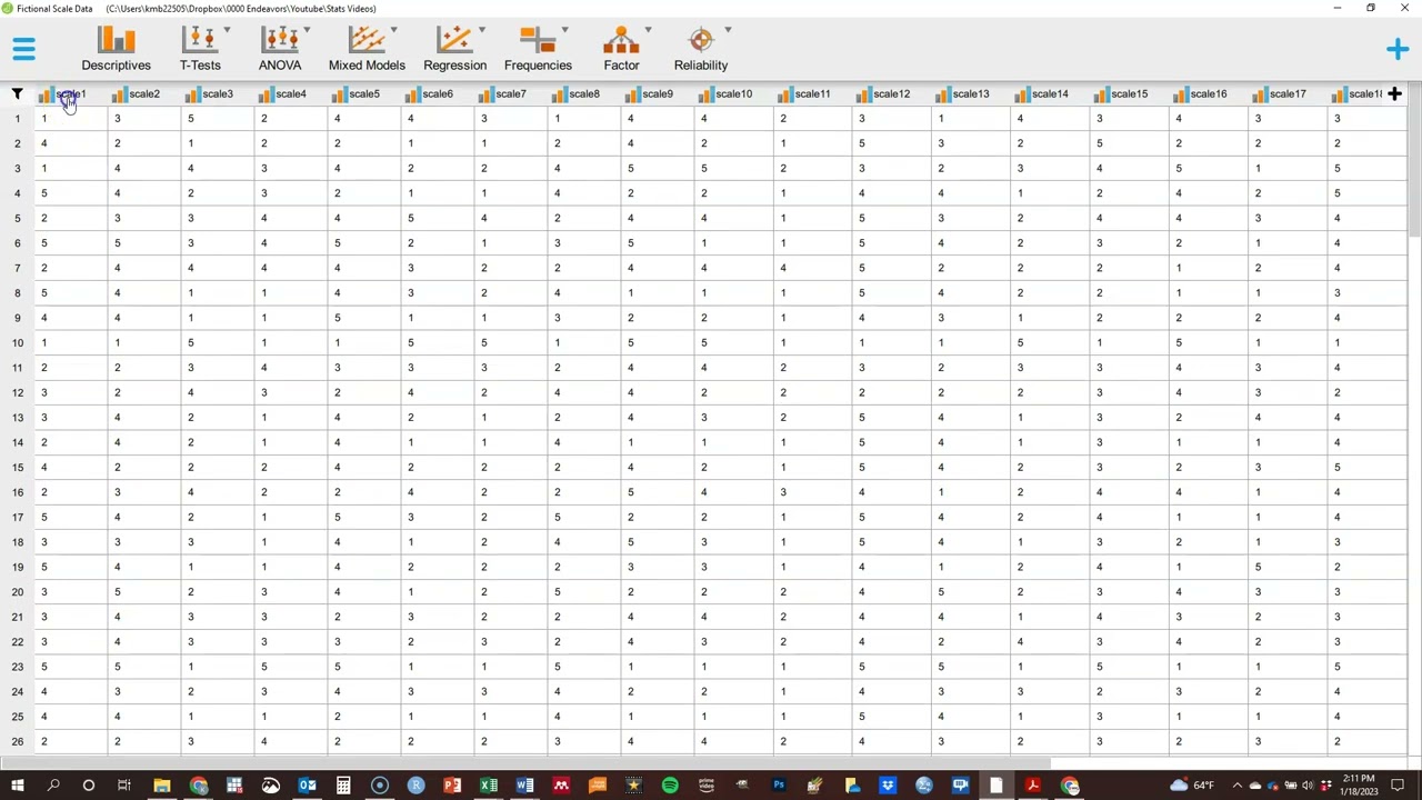 JASP Data Basics Introductory Statistics