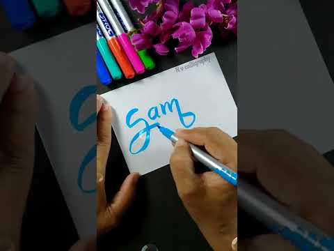 Sam name letter design #shorts #nvcalligraphy #calligraphy #lettering #sam