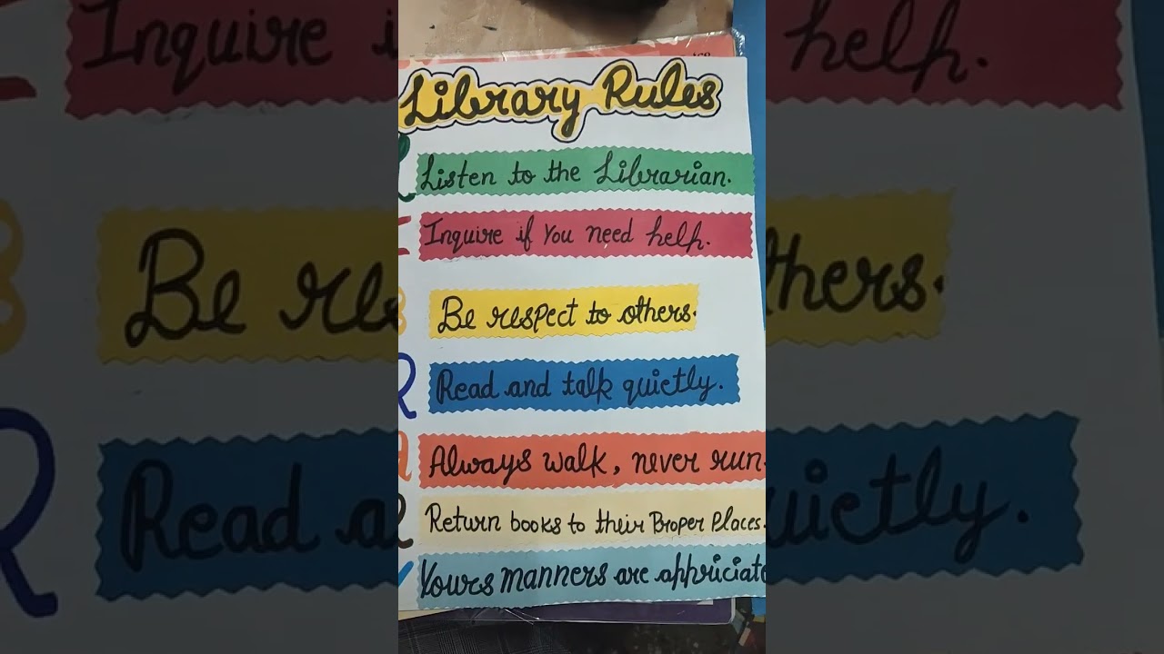 library rules#library #rules #holidayhomework #projectfiledecoration #art