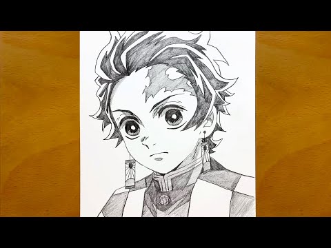 How to draw Tanjiro Kamado from Demon Slayer | Anime drawing videos for beginners | Anime sketch