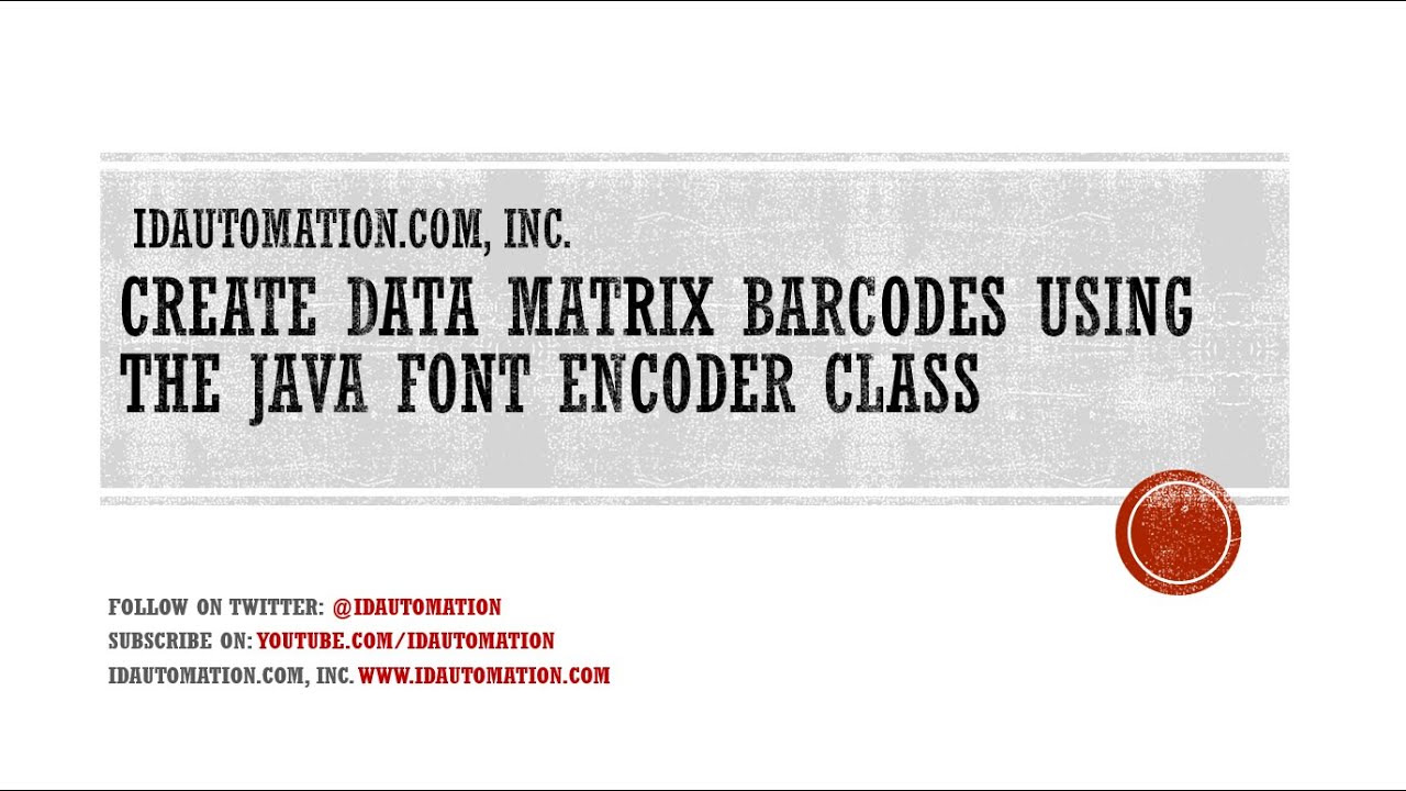 How to Create Data Matrix Barcodes using the Java Font Encoder and DM Fonts