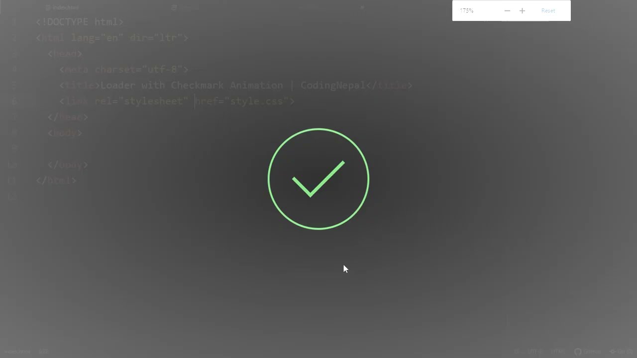 Circle Loader with Check mark Animation   |    HTML & CSS