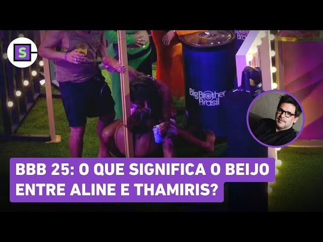 BBB25: O que significa o beijo entre Aline e Thamiris?
