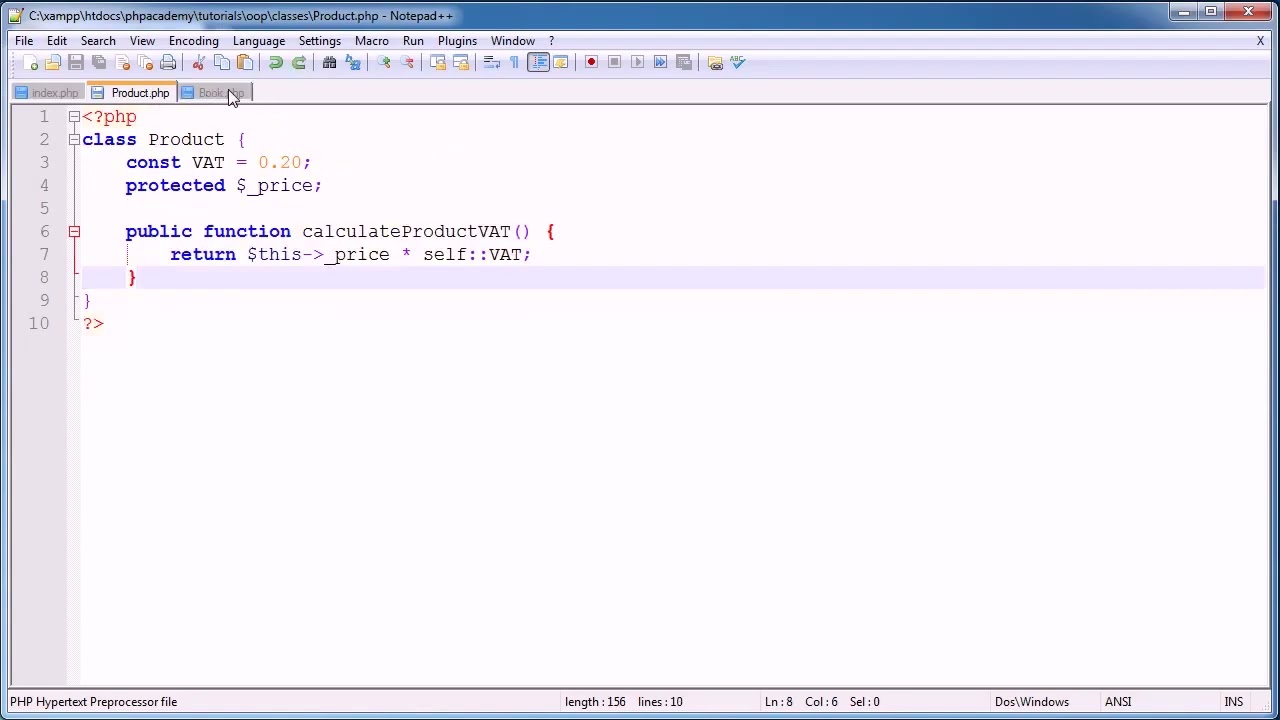 PHP OOP 230 Class Constants