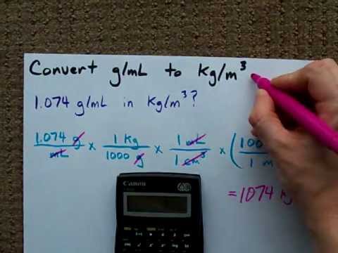 Convert g/mL into kg/m3 (units)