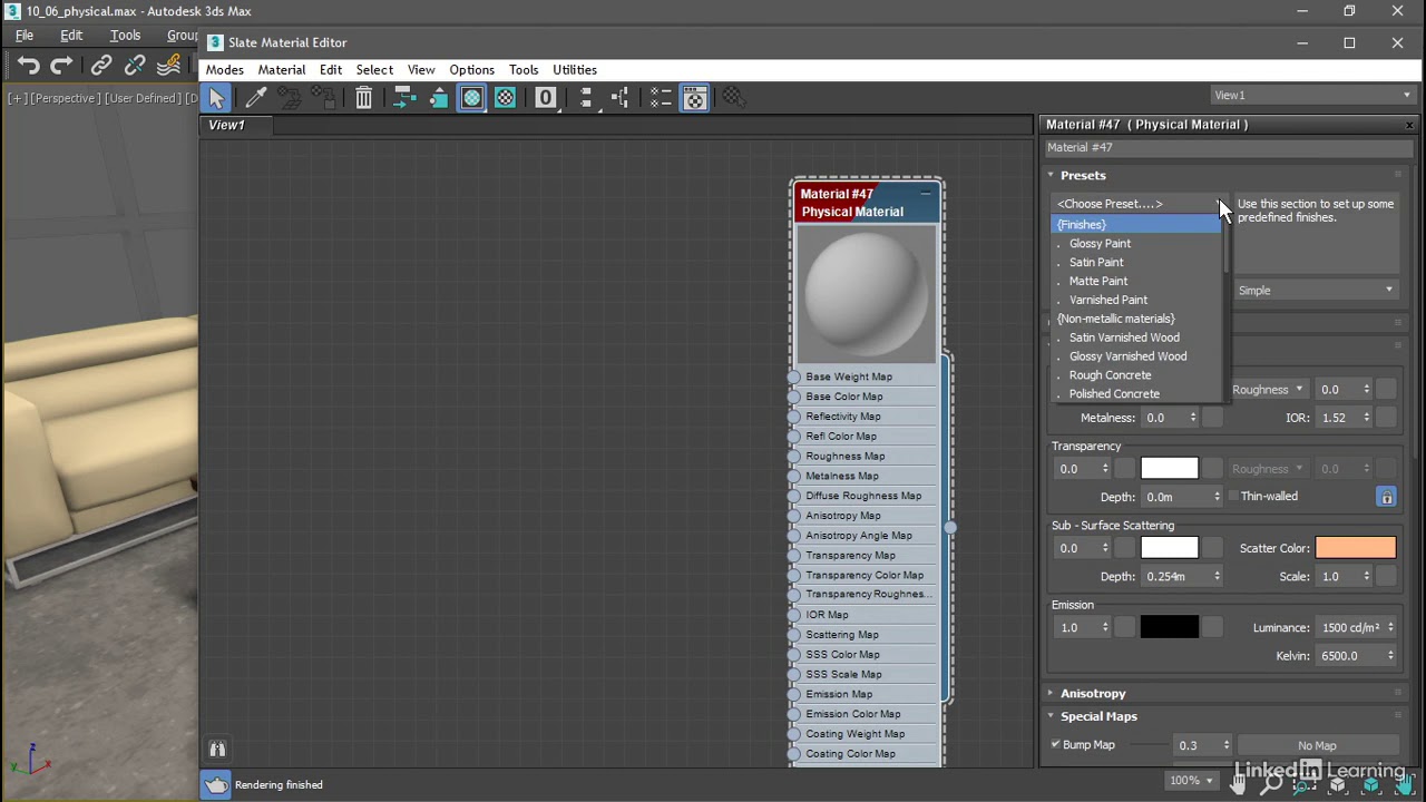 100   Physical Material color and roughness