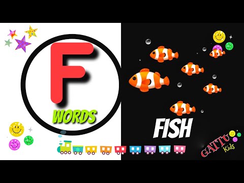 Learn words that start with F | Words start with F | F for Fish | kids learning video | Gattu Kids