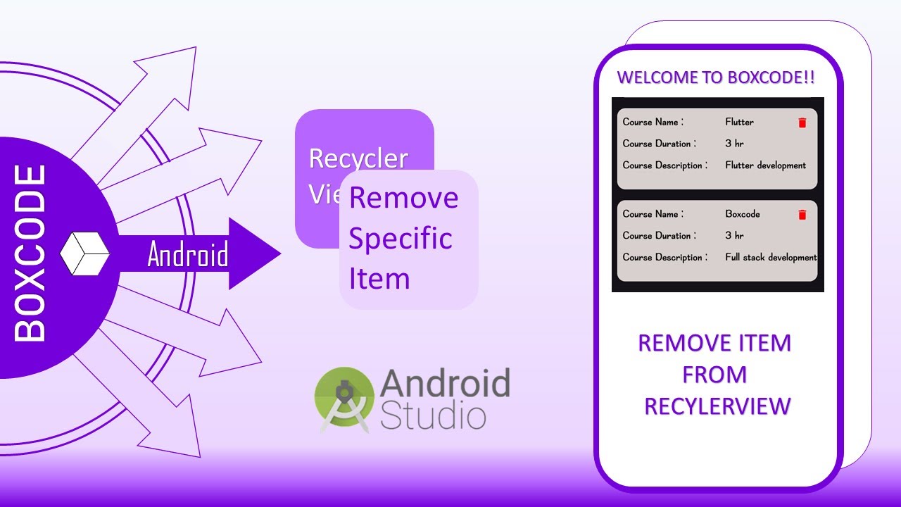 Delete Specific Item From RecyclerView || Android Studio Tutorials || Boxcode - 2k23/24