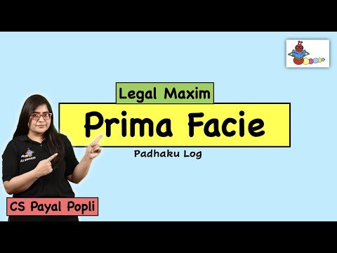 Prima Facie | Prima Facie meaning | Prima Facie meaning in Hindi | Legal Maxim | Latin Maxim