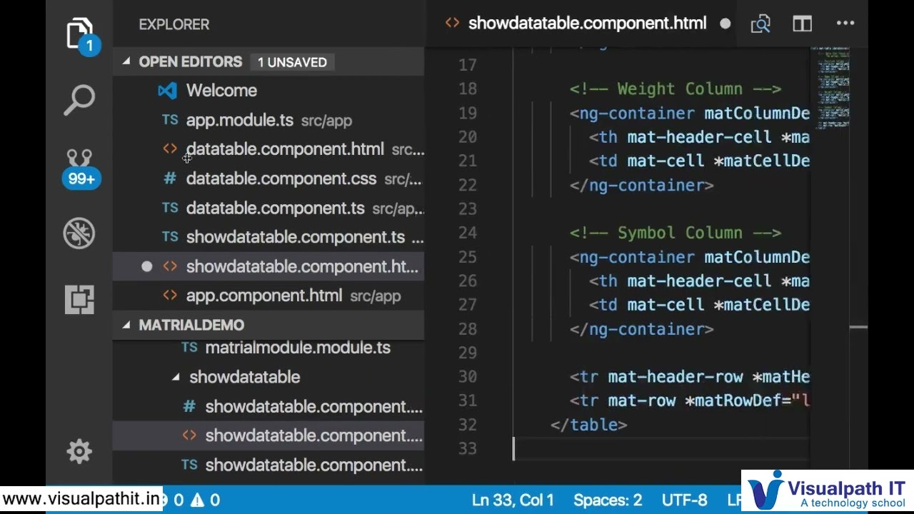 Angular material   data table
