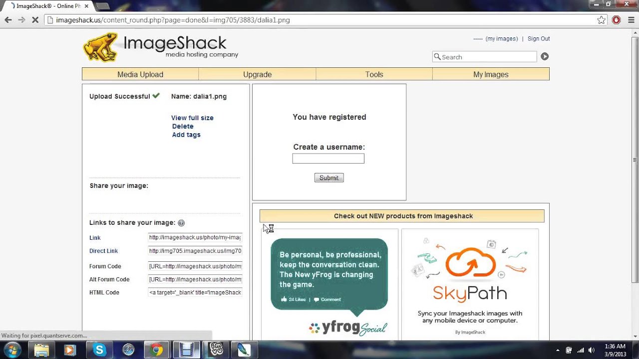 Imageshack Uploading and Linking