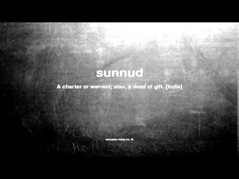 What does sunnud mean