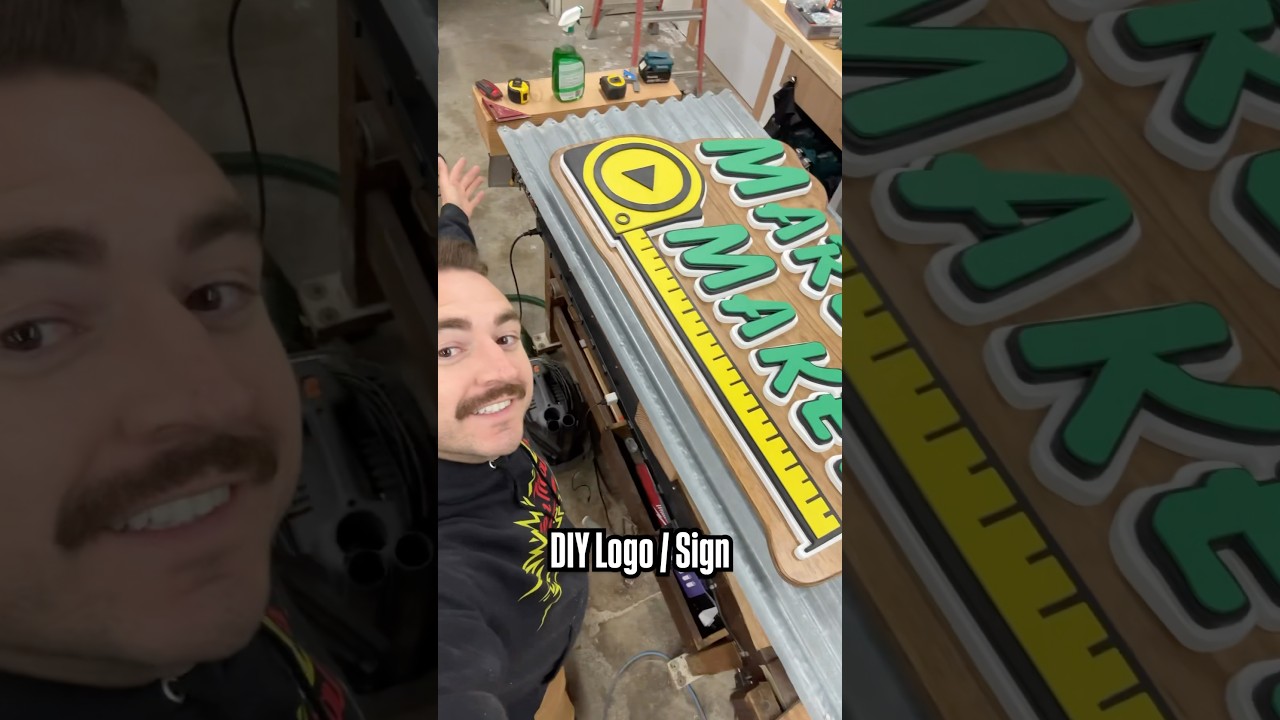 DIY Logo Sign is almost complete #sign #diy #fyp #woodworking #project #build #daily #scrollsaw