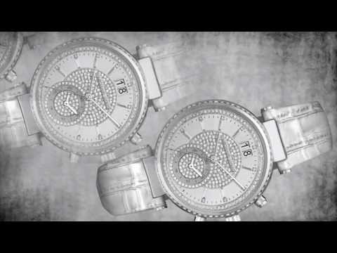 Relógio NEW! Michael Kors Women's Chronograph Silver Crocodile Leather Strap Watch MK2443 - MK 2443