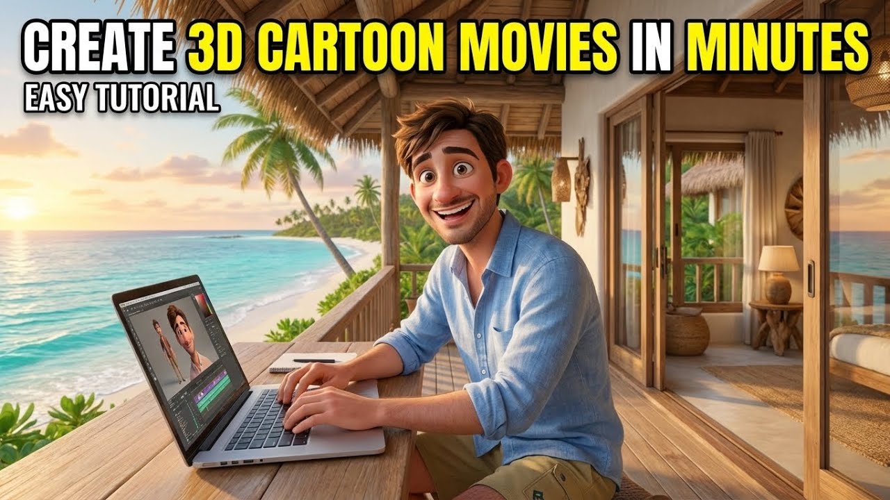 Create Pixar-Like 3D Cartoon Movies in Minutes Using AI (No Drawing Skills!)
