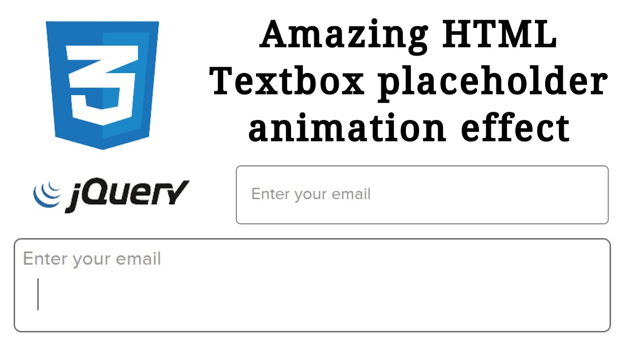 Amazing HTML Textbox placeholder animation effect using CSS and jQuery + Source code