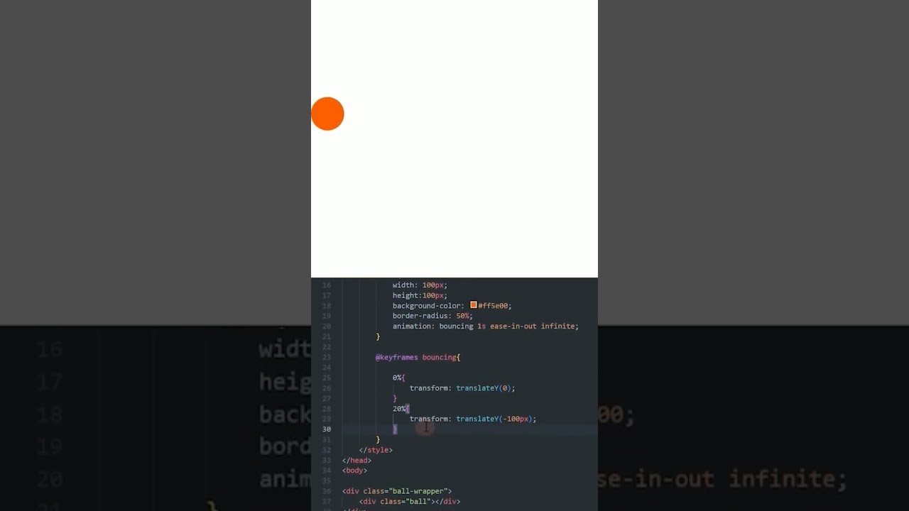 Bouncing Ball Animation #css #html