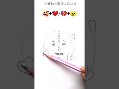 Love Emoji Vs Broken Heart Emoji/Satisfying/Creative Art #shorts #satisfying