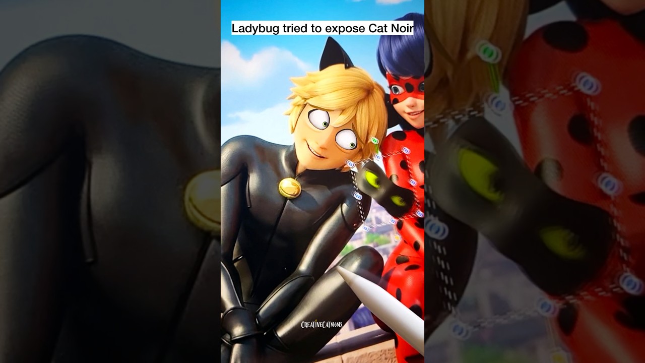 Ladybug EXPOSED CATNOIR!?🤫 #shorts #art #disney