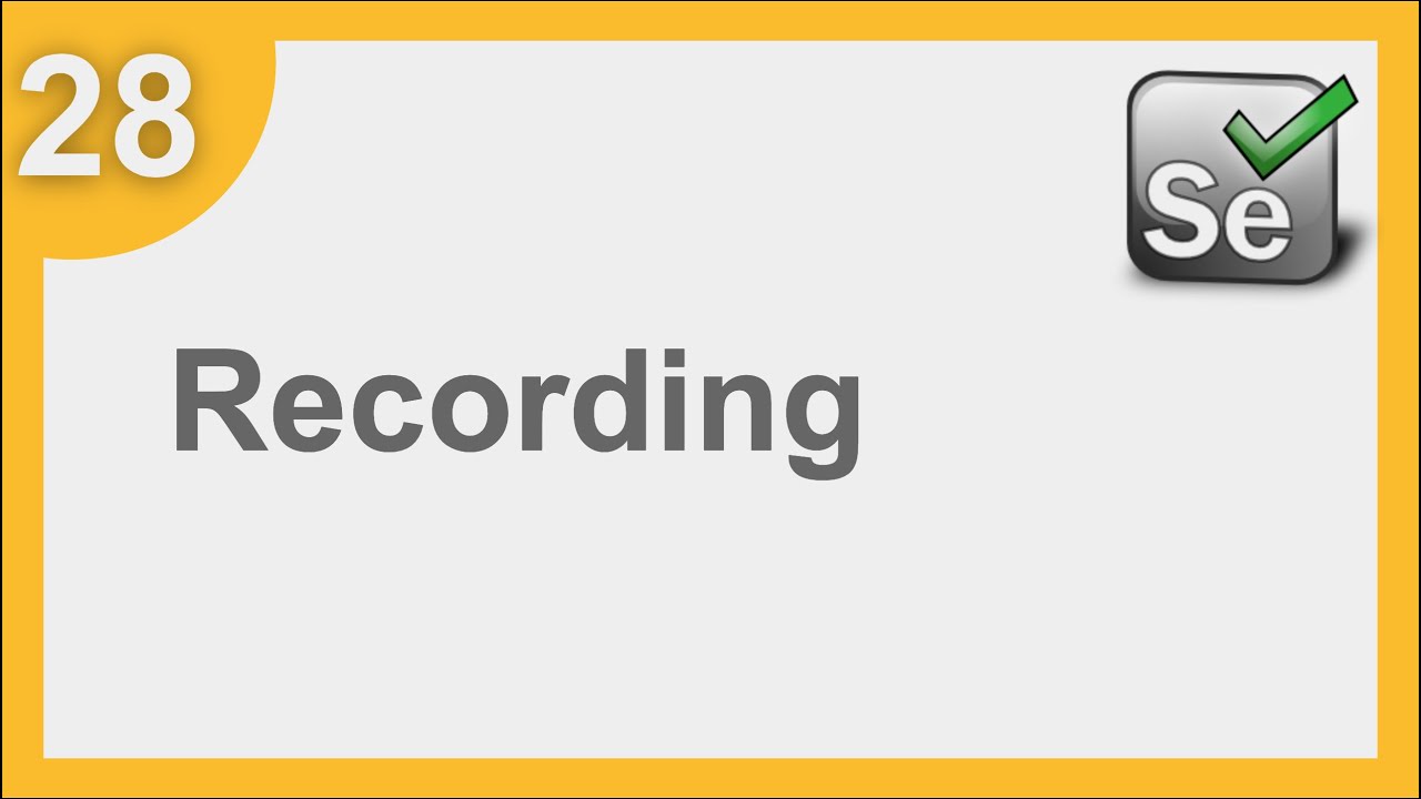 Selenium Framework for Beginners 28 | Selenium How to Record tests