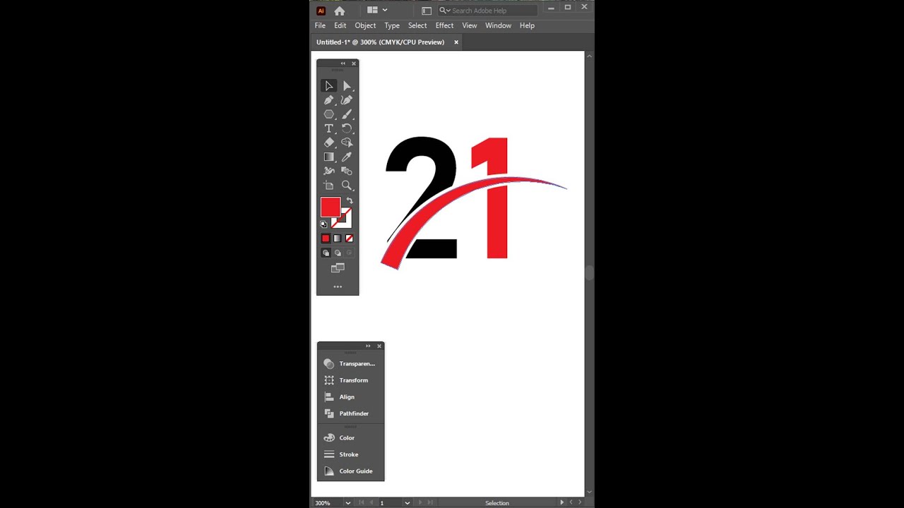 Illustrator Tutorial | Number 21 Logo Design | How to make logo design in Adobe Illustrator CC