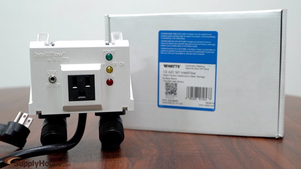 Watts Series IntelliFlow Automatic Washing Machine Water Shutoff Valves with Leak Sensor