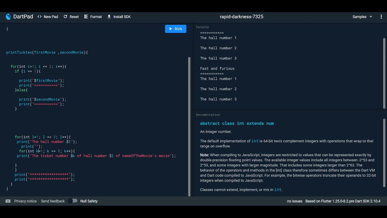 Nested loop - flutter