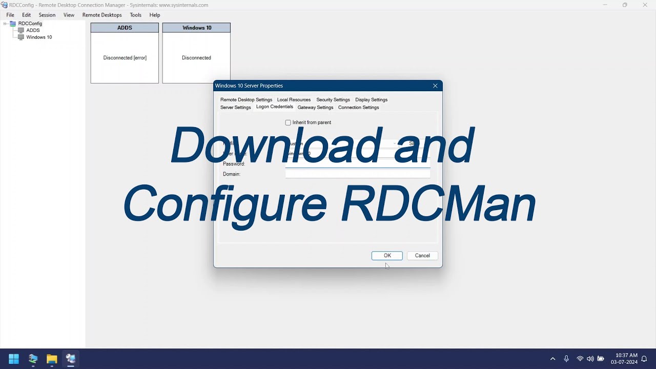 Download and Configure RDCMan