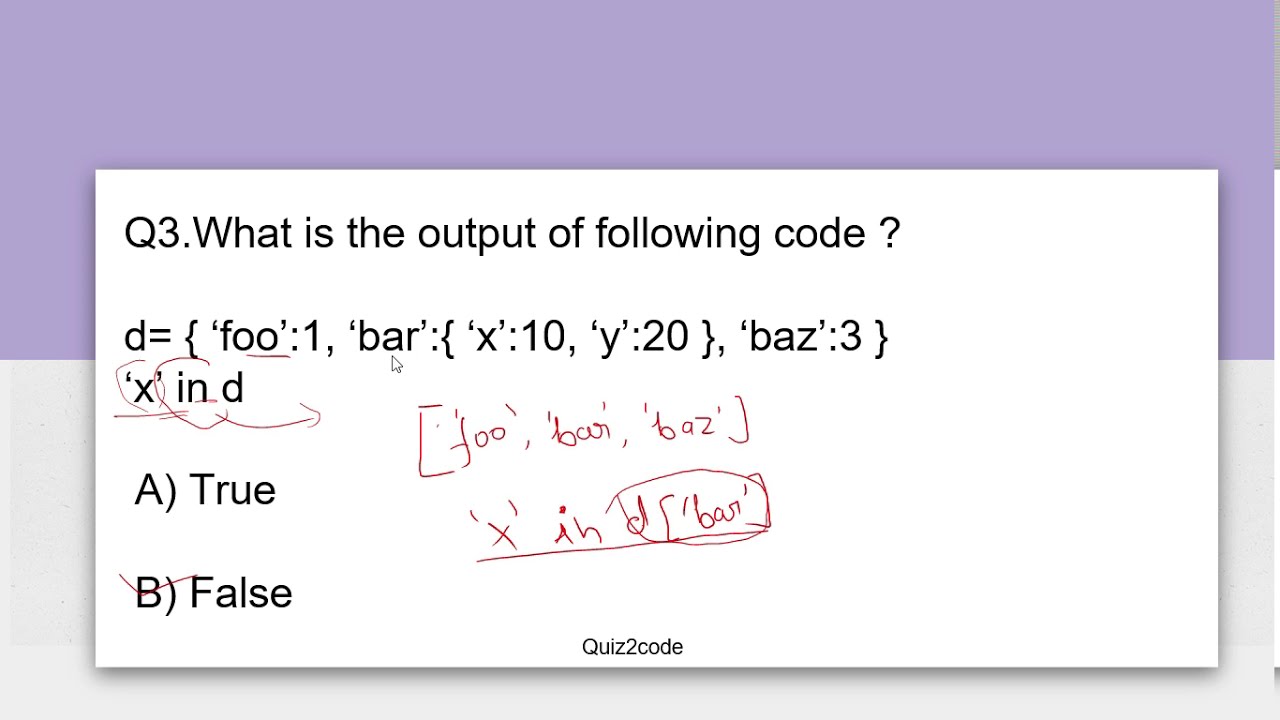 Python: Complete Dictionary with MCQs
