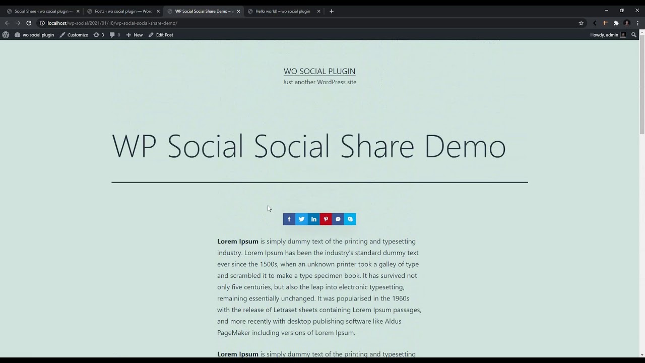 How to add a social share button in wordpress | WP Social plugin