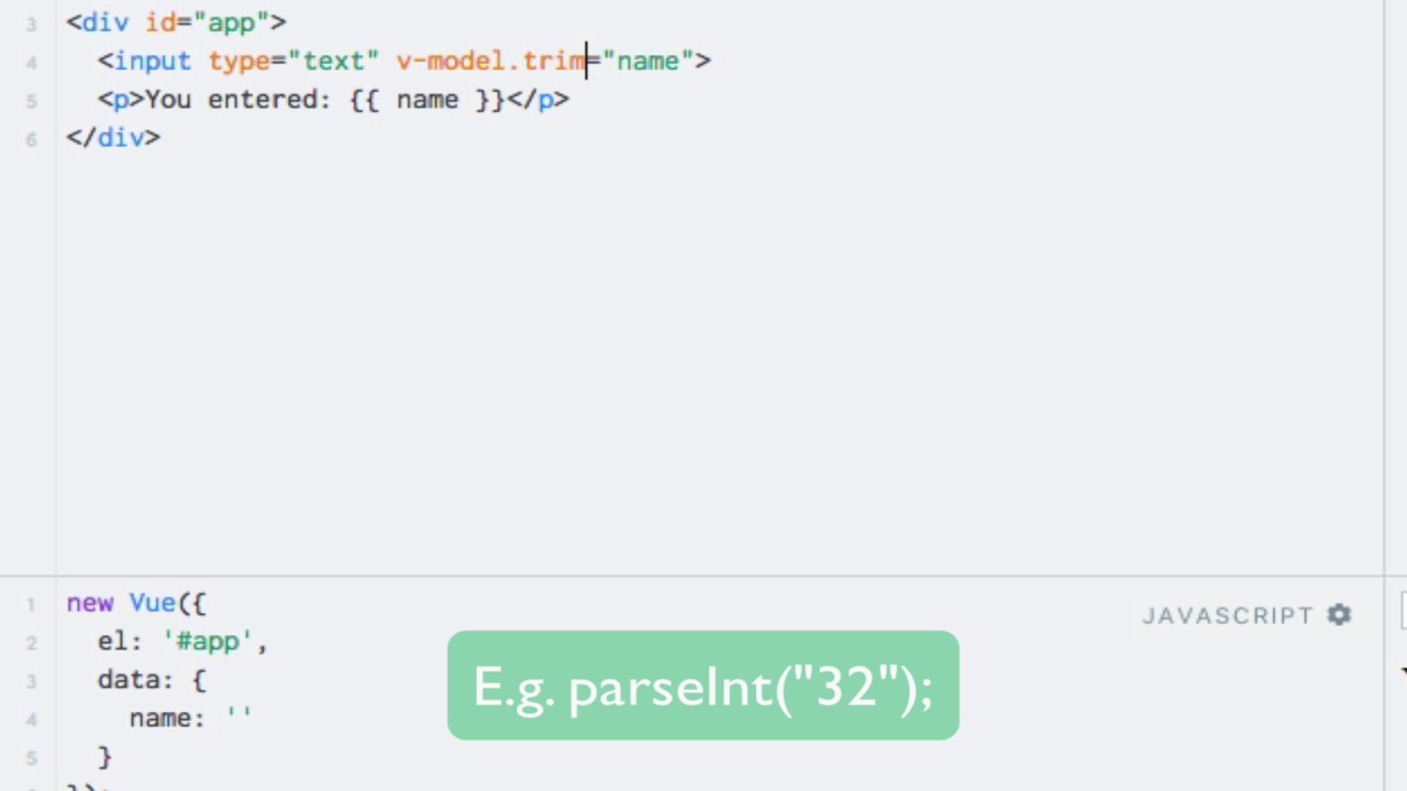 Two-way data binding (v-model)