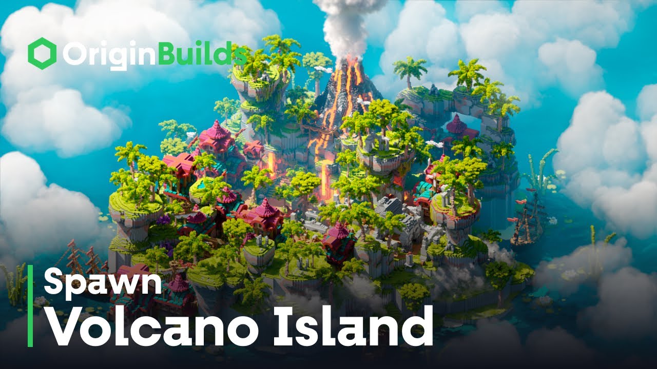 Minecraft Spawn - Volcano Island | OriginBuilds