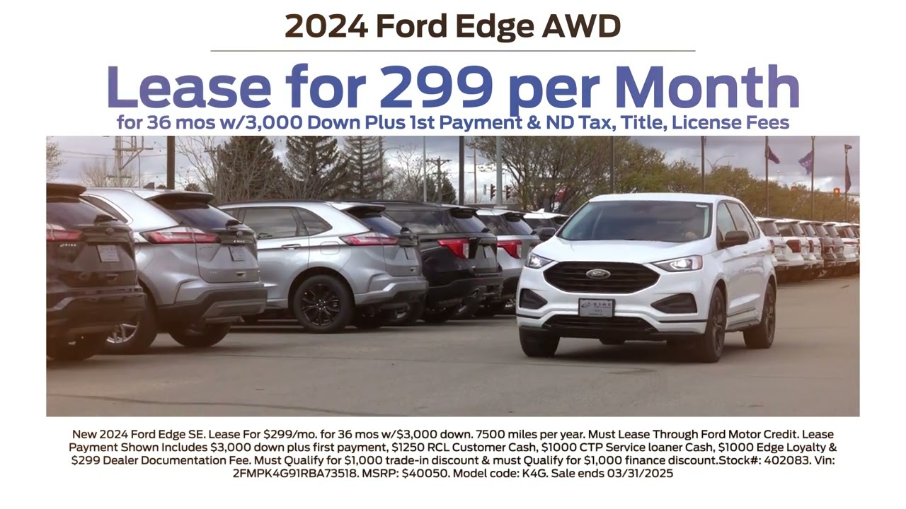 2024 Ford Edge SE. Lease For $299/mo.