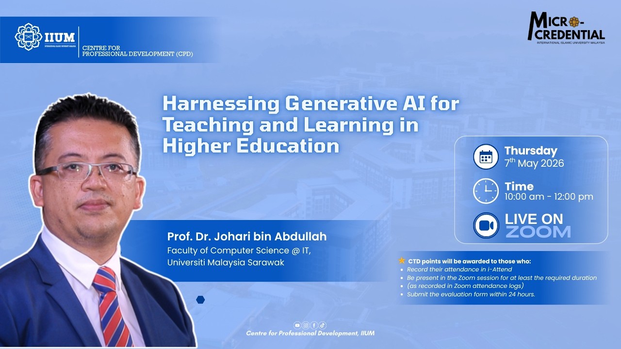 CPD WEBINAR: HARNESSING GENERATIVE AI FOR TEACHING AND LEARNING IN HIGHER EDUCATION