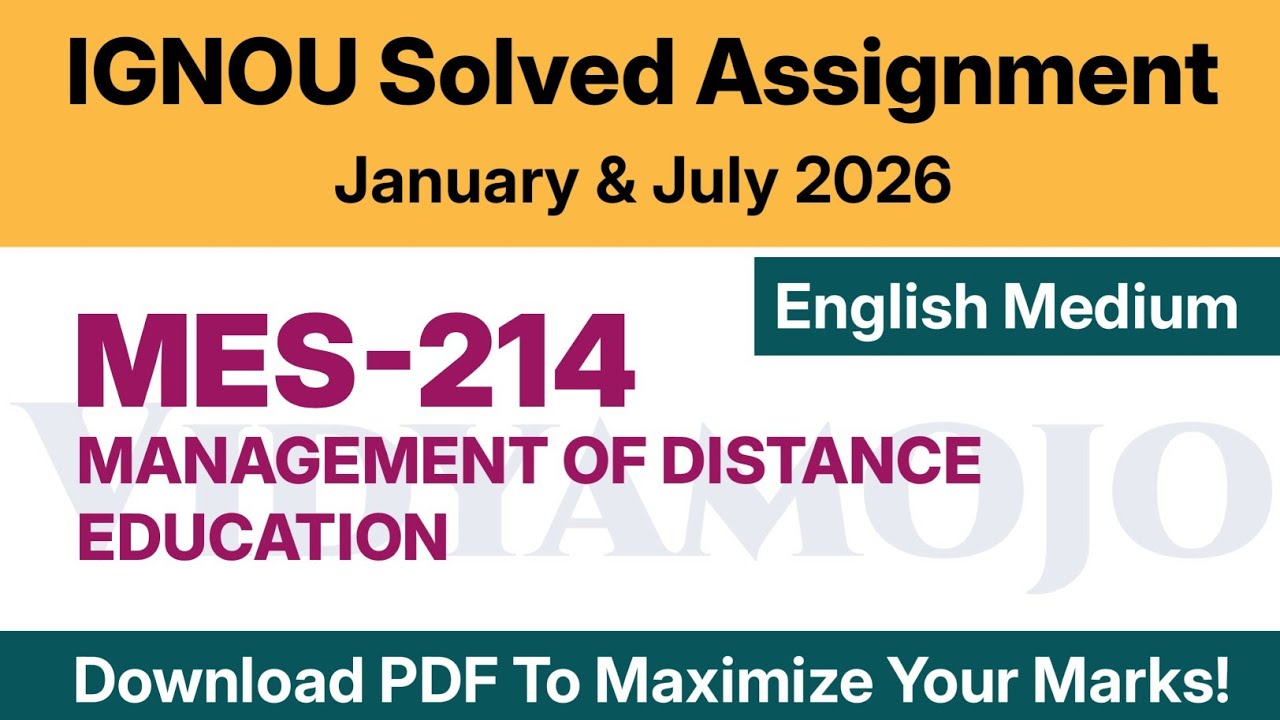 IGNOU MES 214 Solved Assignment 2026 English Medium PDF Download