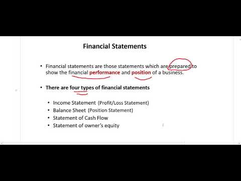 Lecture 10: Definition of Financial Statements and Income Statement