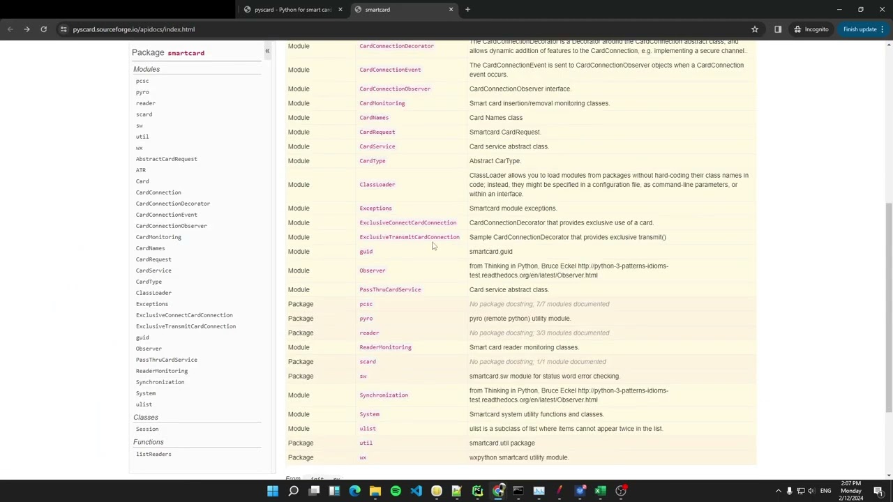 020.  Pyscard smartcard