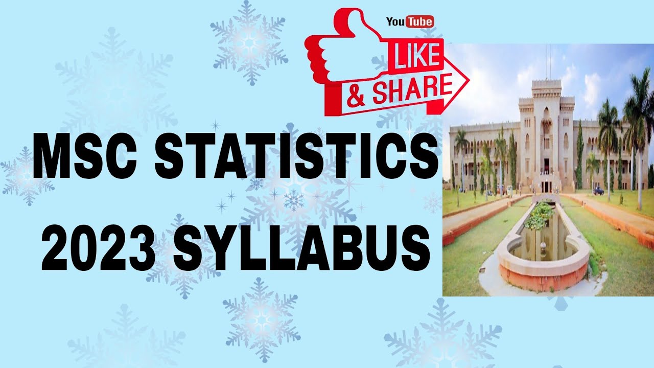 MSC STATISTICS 2023 SYLLABUS #mscstatistics #statistics