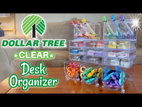 *CLEAR* Desk Organizer!!! | Easy & Stunning Organization Idea | Dollar Tree DIY!