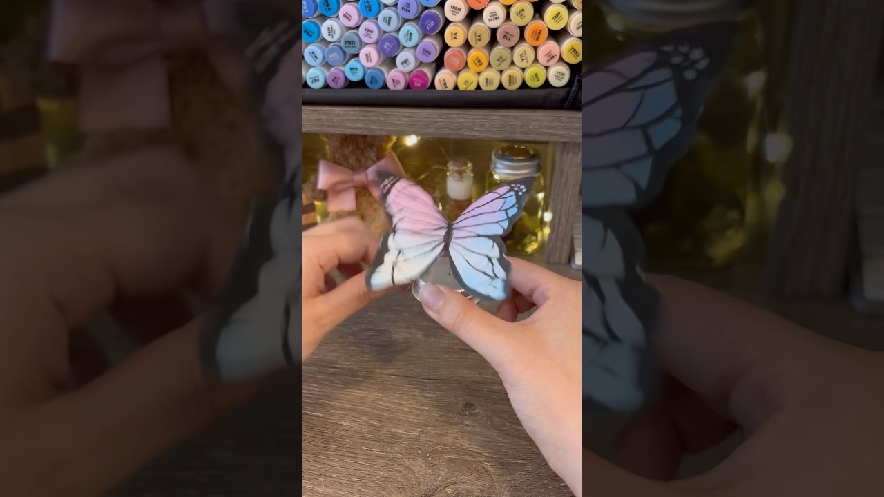 DIY flying butterfly 🦋 See related video for full tutorial and more! 😉💕✨ #art #diy #crafts