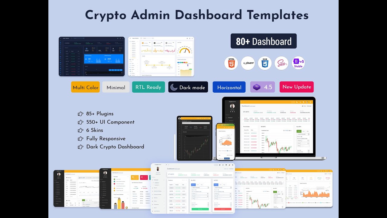 Bitcoin CryptoCurrency Template fully Responsive Dashboard UI Kit