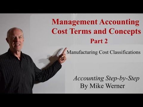 Cost Terms and Concepts in Cost & Management Accounting Part 2, Manufacturing Costs, Mike Werner