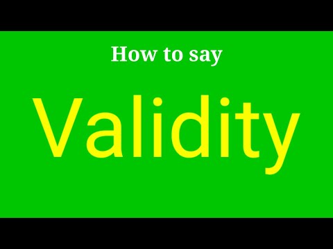 How to pronounce Validity | Validity pronunciation